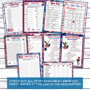 Labor Day Trivia Game, Party Game, Labor Day Party Game, Labor Day ...