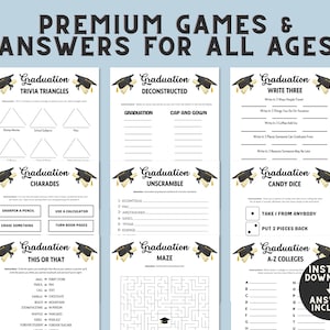 Graduation Party Editable Games Mega Bundle | Printable Adult Kids ...