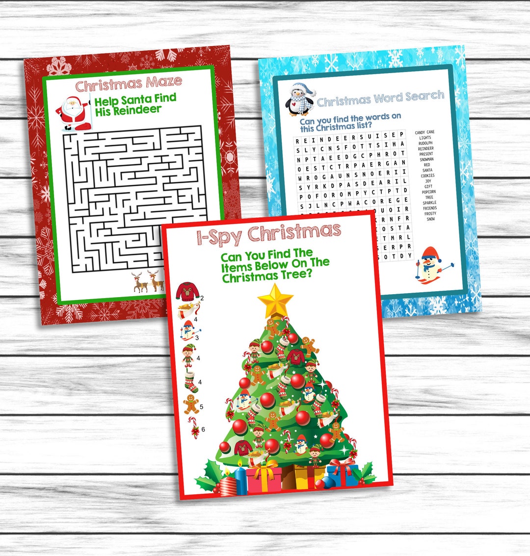 Kids Christmas Games Bundle, Christmas Games Set, Kids Game for Xmas ...
