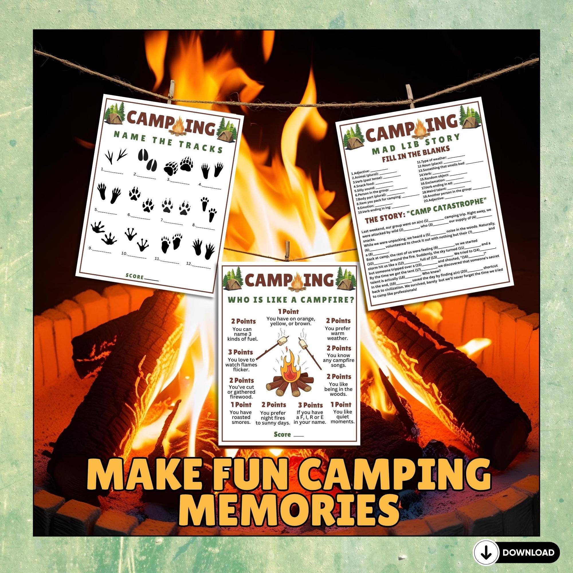 Printable Camping Games With Answers | Group Camping Activities ...