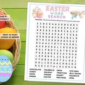 Printable Easter Word Search Find Game | Kids Adults Activity ...