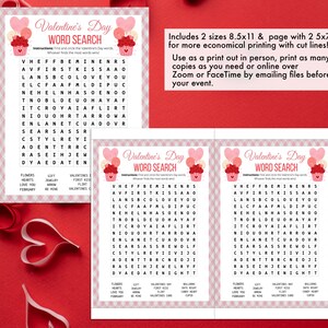 Valentines Day Word Search Find Game -classroom Office Valentines Day ...
