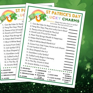 Printable St Patricks Day Lucky Charm Game | Irish Quiz | St Paddys ...