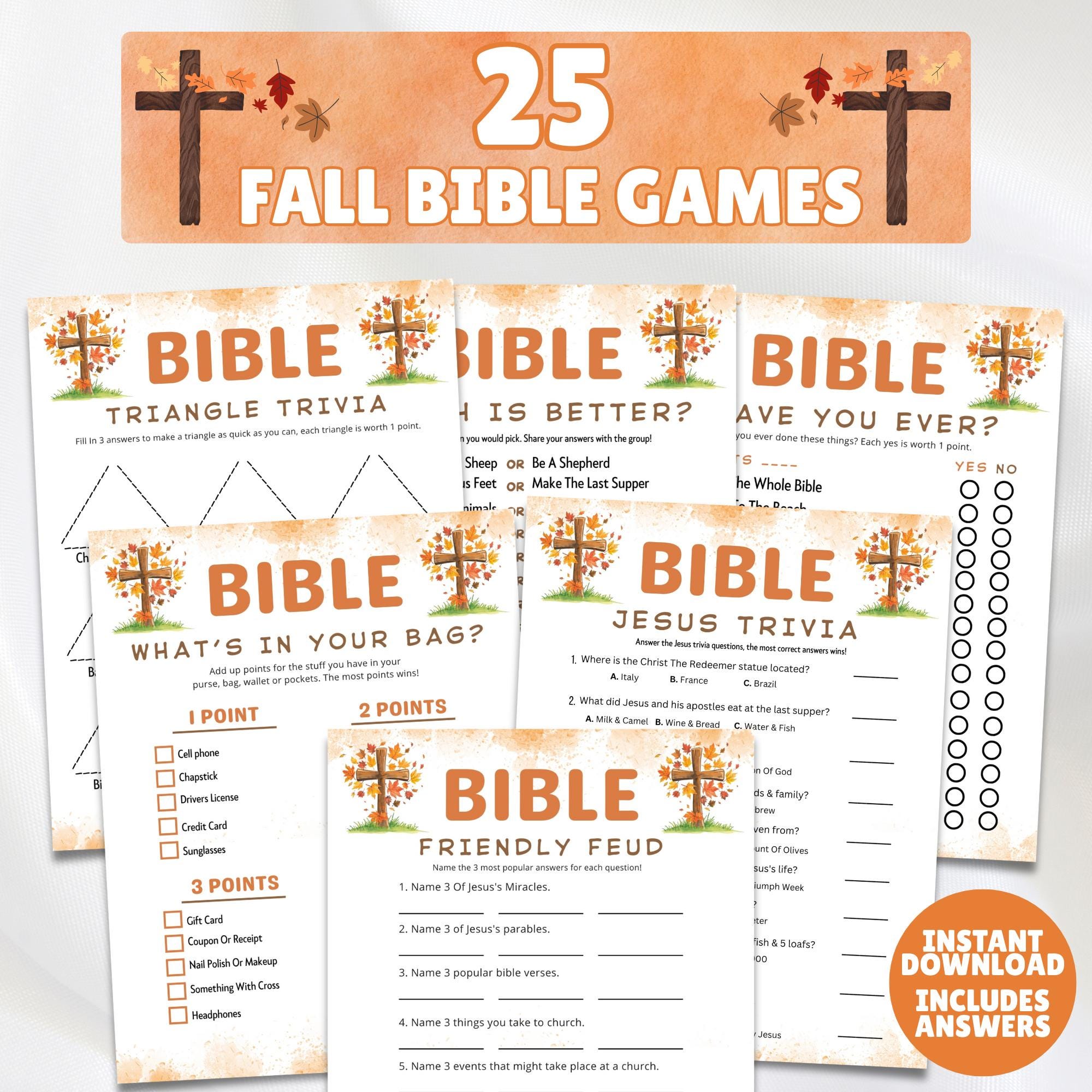 25 Christian Fall Bible Game Bundle, Autumn Women's Ministry & Youth ...