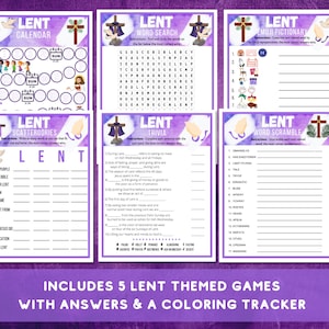 Printable Lent Party Games Set, Kids Lenten Party Activities, Catholic ...