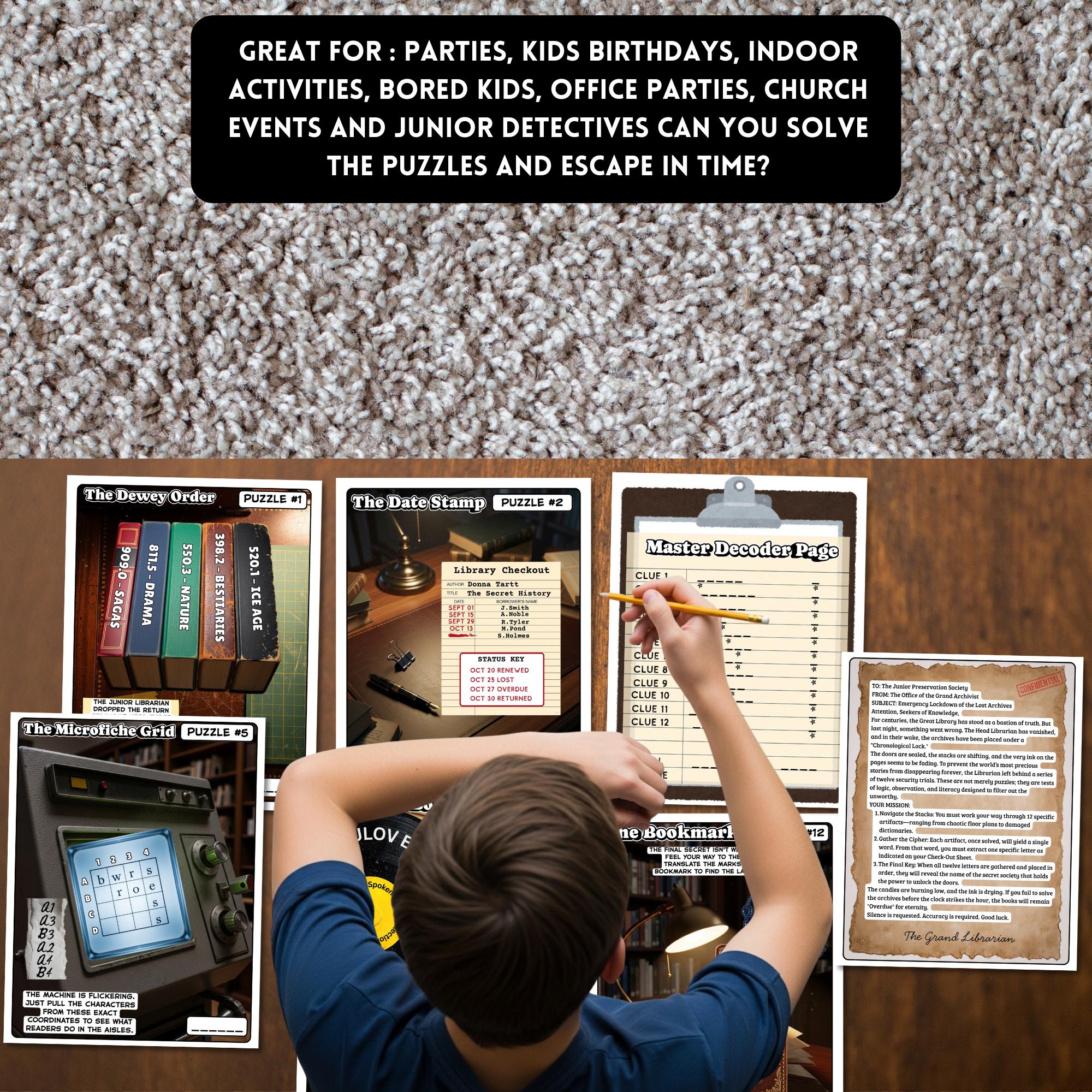 Library Escape Room Game Printable | the Lost Archives Mystery ...