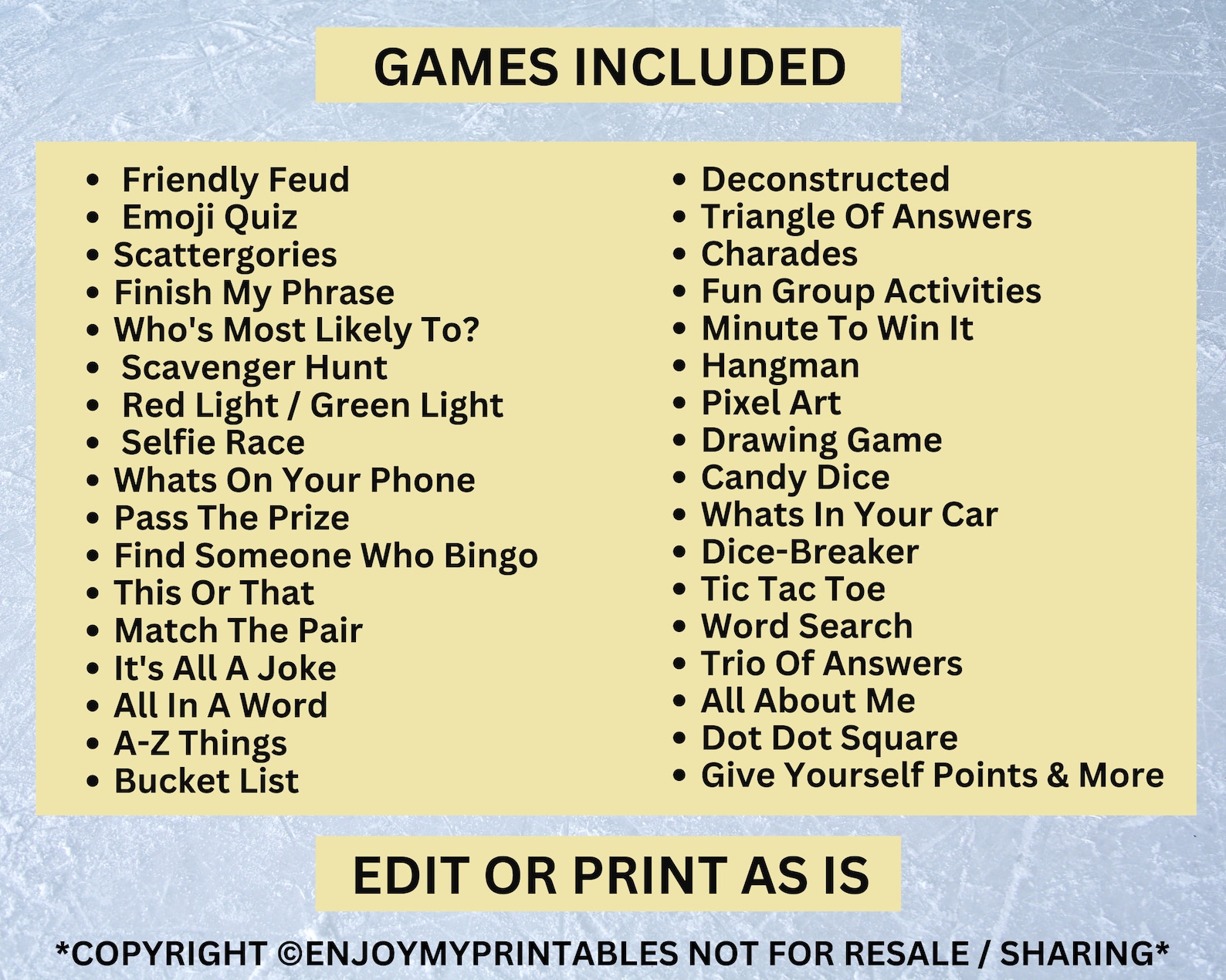 Printable Icebreaker Games | Social Group Activities Editable Template ...