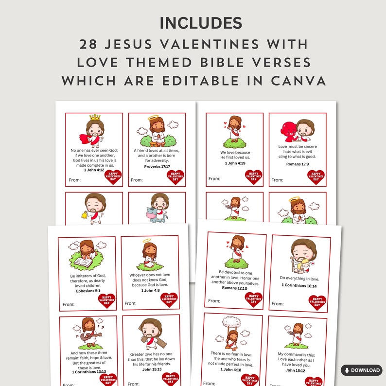 Editable Jesus Valentines Day Cards | Christian Scripture Valentines ...