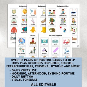 Daily Routine Cards | Editable Visual Schedule | Daily Rhythm Toddler ...