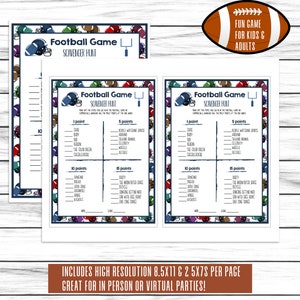 Football Scavenger Hunt, Printable or Virtual Football Party Game for ...