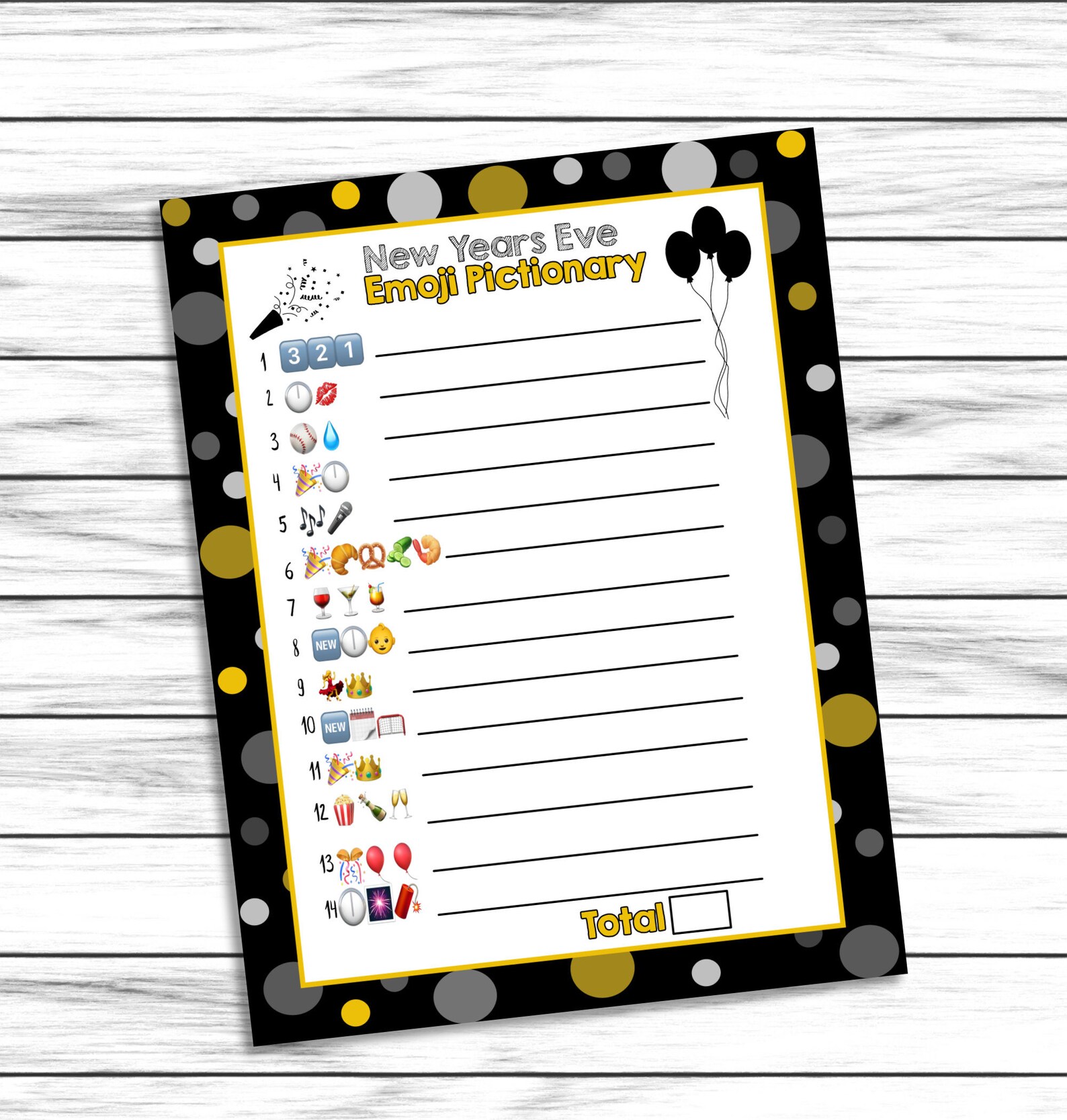 New Years Game Emoji Pictionary New Years Party Game - Etsy