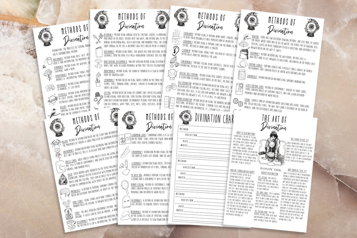 Divination Book of Shadows Pages Basics of Divination - Etsy