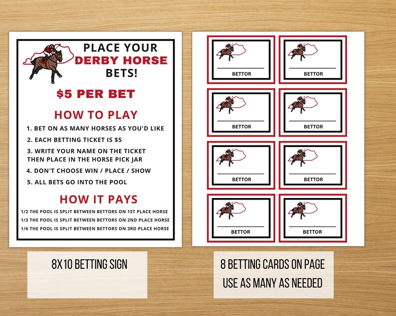 Kentucky Derby Betting Slips & Bet Sign | Triple Crown Party Idea ...