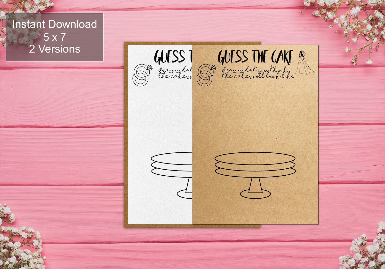 Guess the Cake Printable Bridal Shower Games Bridal Shower - Etsy