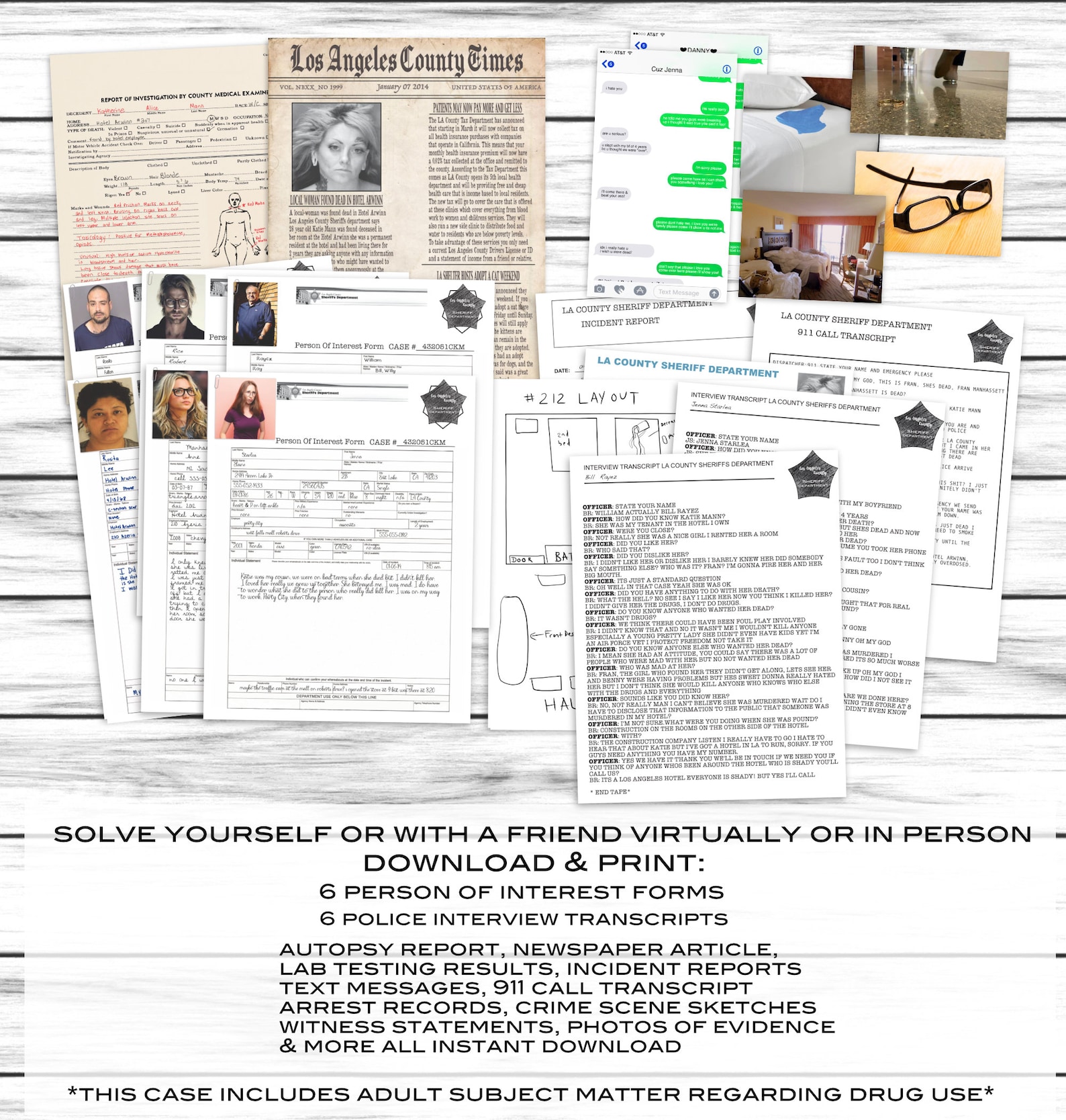 Murder Mystery Cold Case File Printable or Virtual Game, Solve A Murder ...