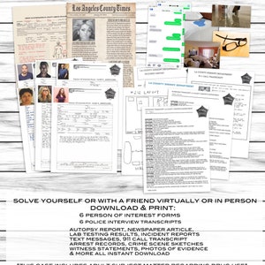 Murder Mystery Cold Case File Printable or Virtual Game, Solve A Murder ...