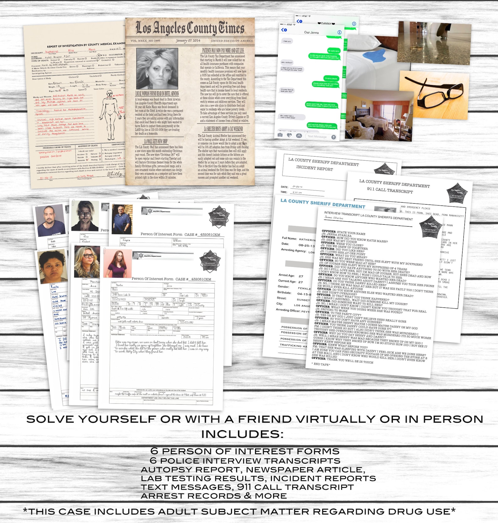 Murder Mystery Cold Case File Printable or Virtual Game, Solve A Murder ...