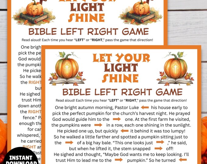 Reformation Day Printable Game, Christian Halloween Left Right, Church ...