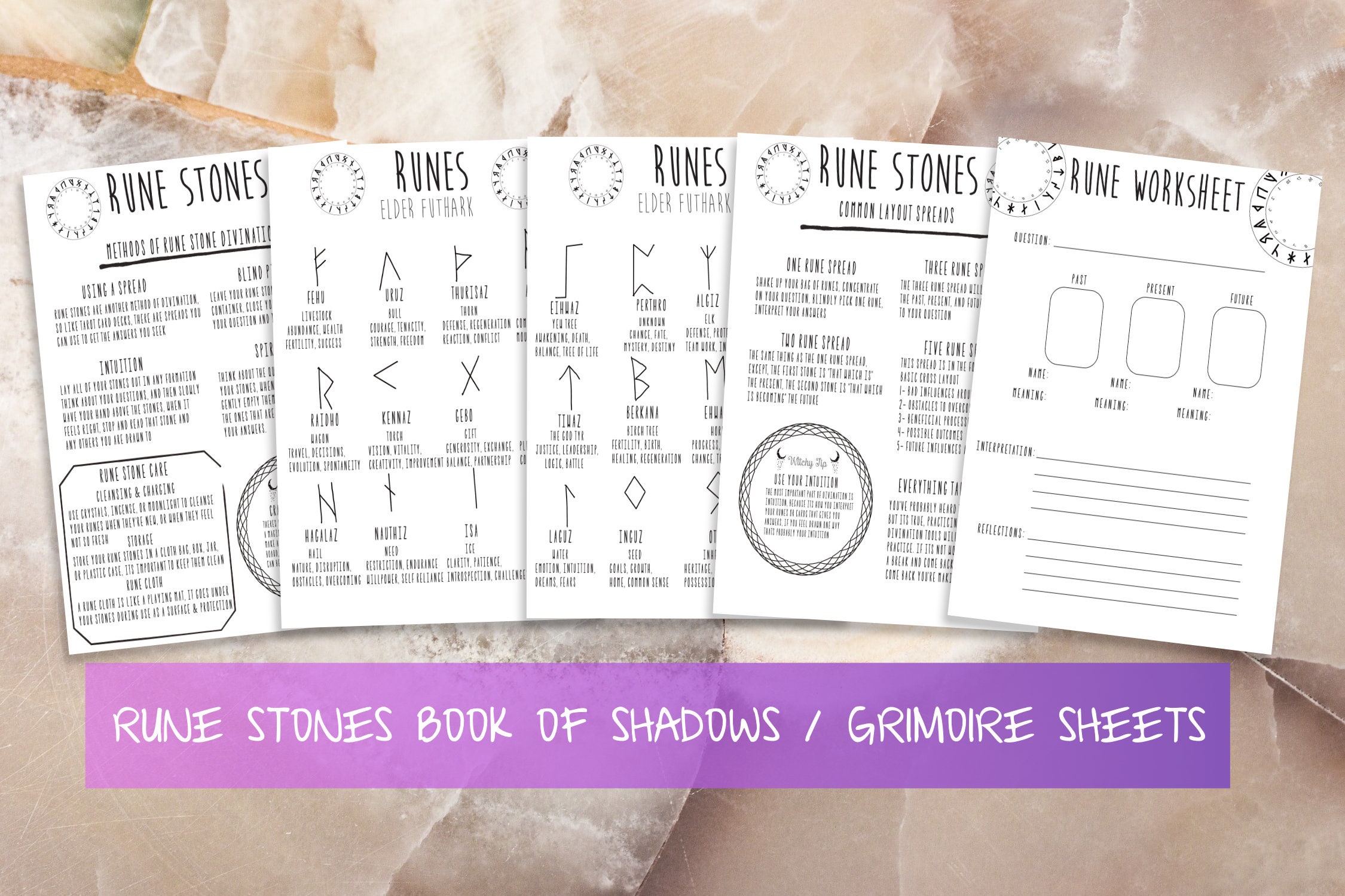 How to Read Rune Stones | Divination Book of Shadows Pages | Baby Witch ...
