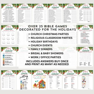 Christmas Bible Games for Church Party | Editable Holiday Nativity ...