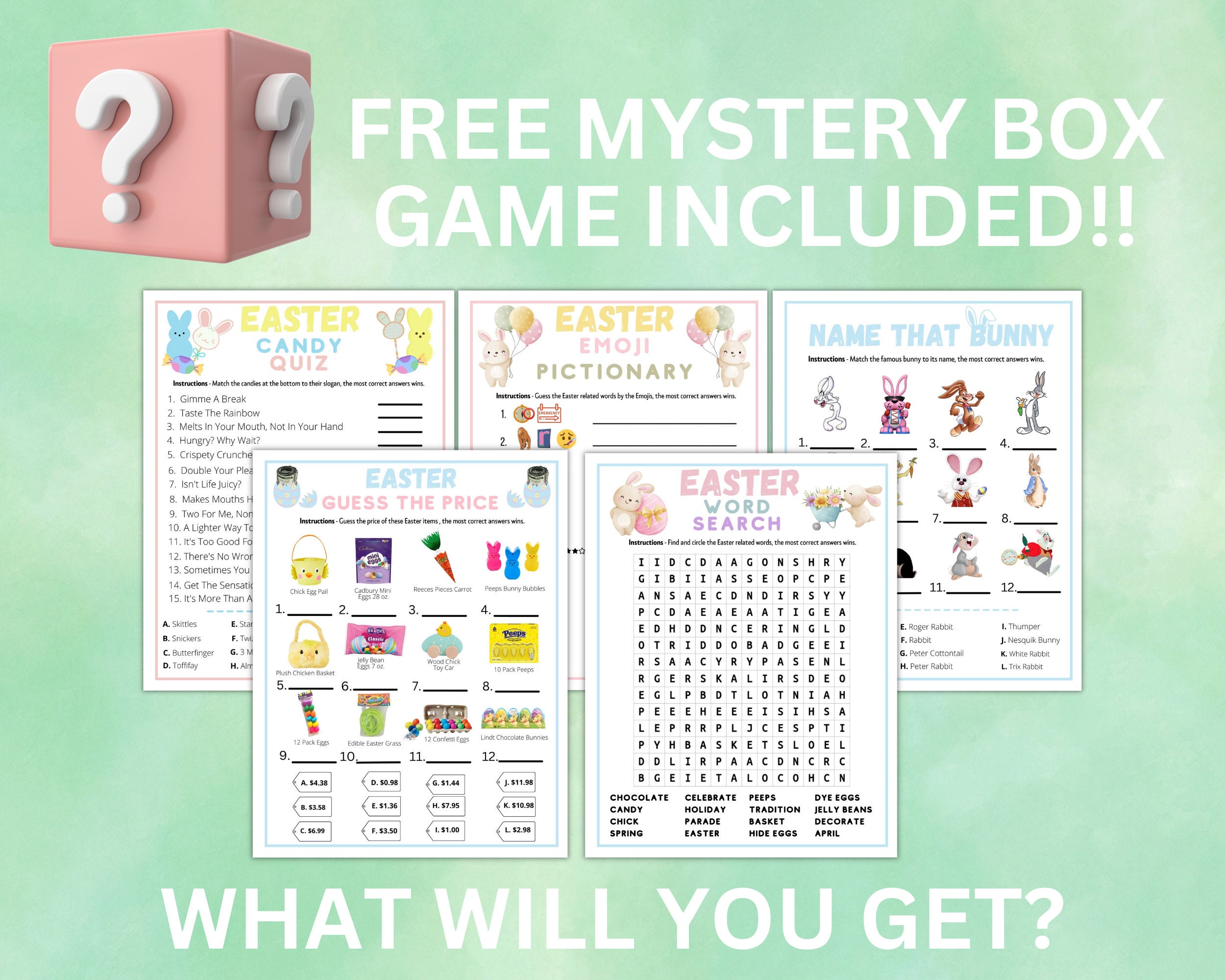 Printable Spring Think Fast Game | Easter Activity for Kids Adults ...