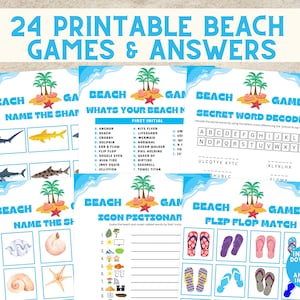 Printable Beach Games & Answers | Ocean Party Games for Kids and Adults ...
