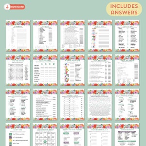 Spring Break Printable Games Mega Bundle With Answers | Flowers Emoji ...