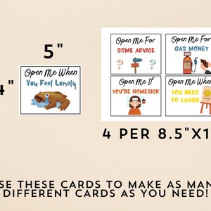 Editable Open When Envelopes for College Students | Long Distance Open ...