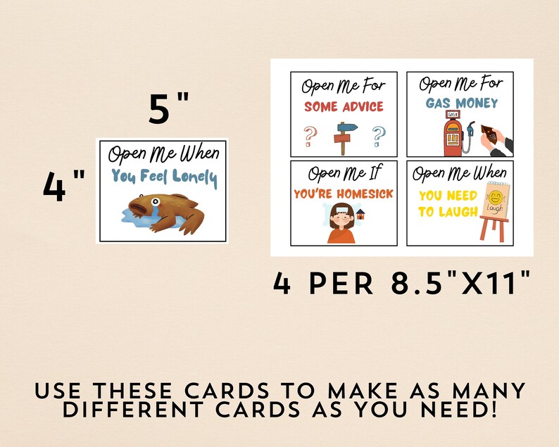 Editable Open When Envelopes for College Students | Long Distance Open ...