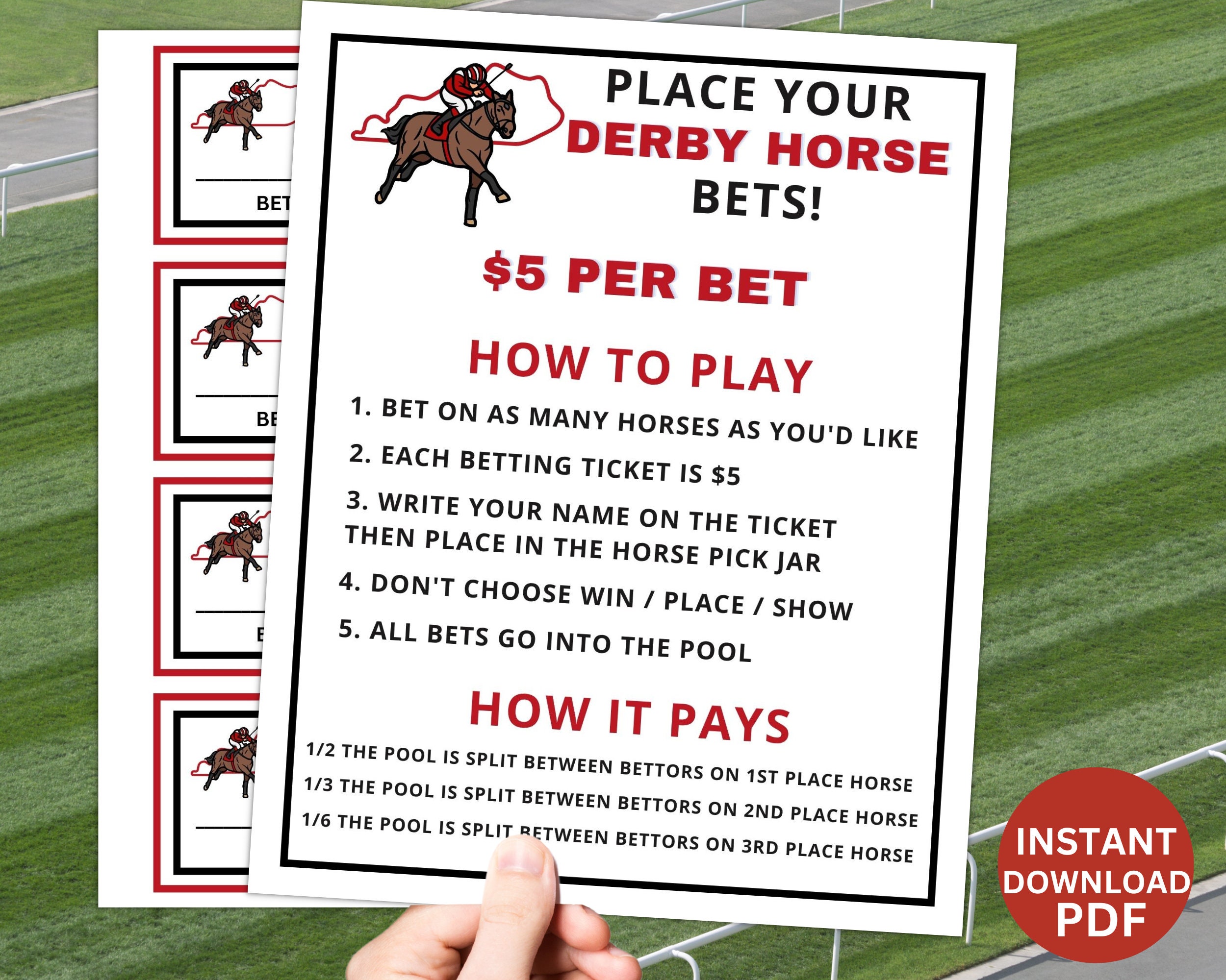 Kentucky Derby Betting Slips & Bet Sign | Triple Crown Party Idea ...