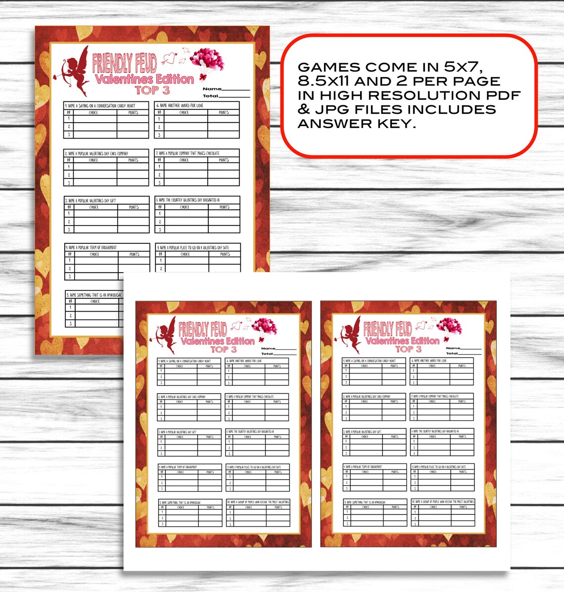 Family Feud Valentines Day Edition Family Feud Game | Etsy