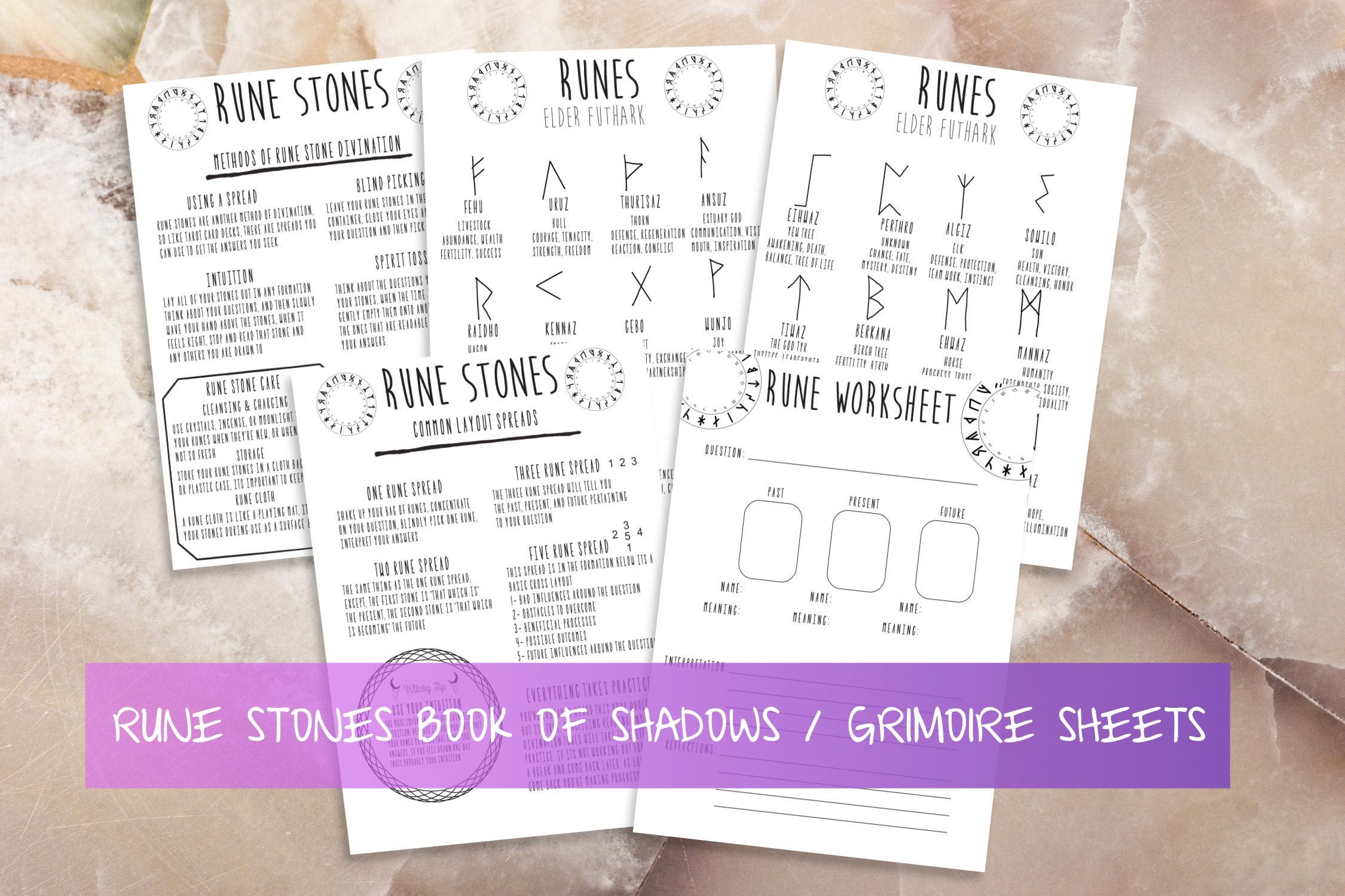 How to Read Rune Stones | Divination Book of Shadows Pages | Baby Witch ...