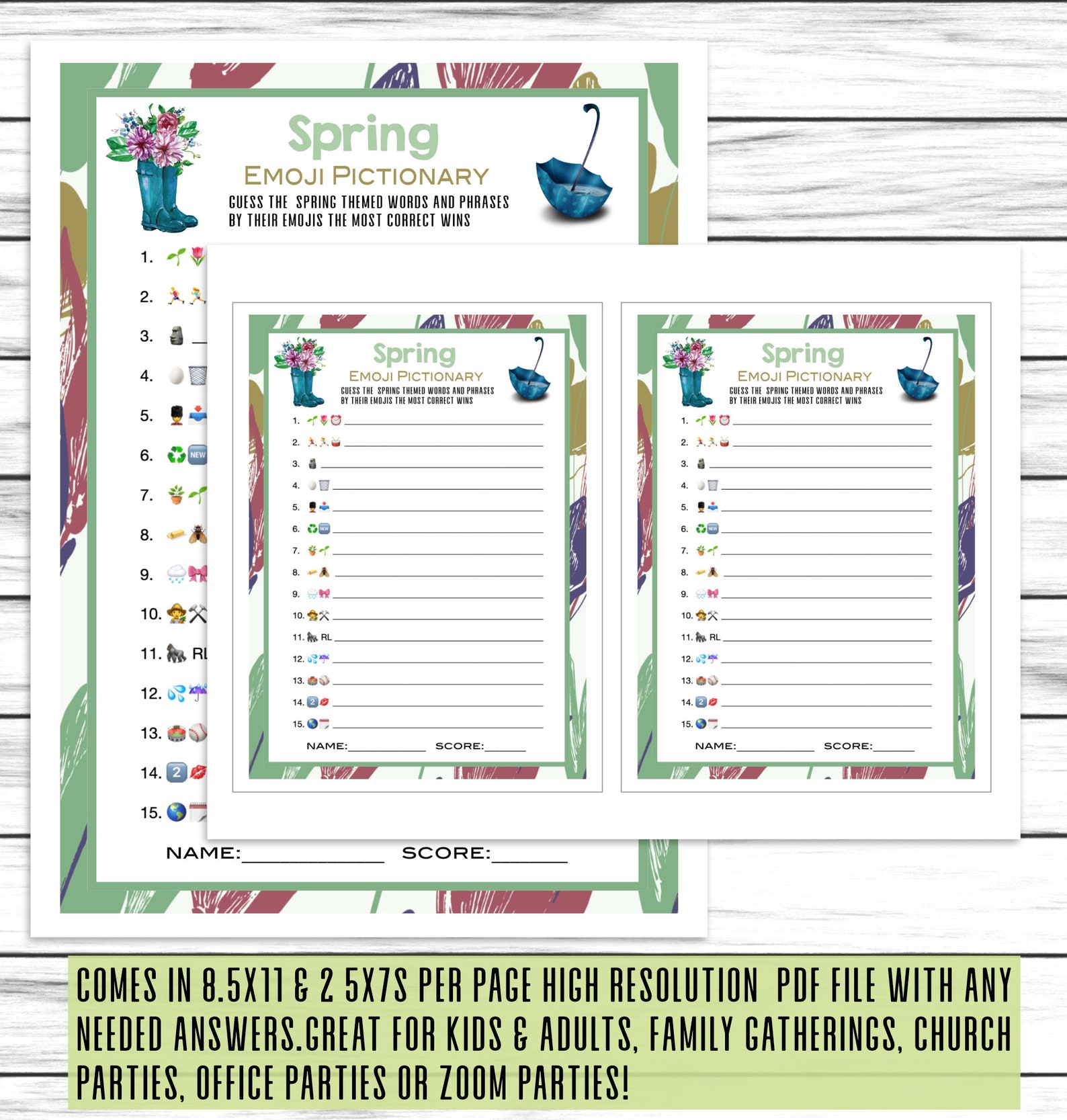 14 Virtual or Printable Spring Party Games Spring Party Games - Etsy