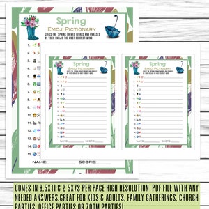 14 Virtual or Printable Spring Party Games, Spring Party Games for ...