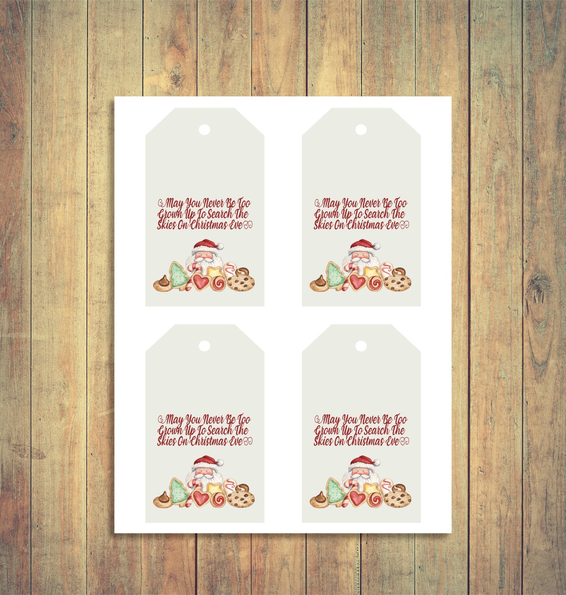 Christmas Cookie Gift Tags Printable Christmas Gift Tags DIY - Etsy