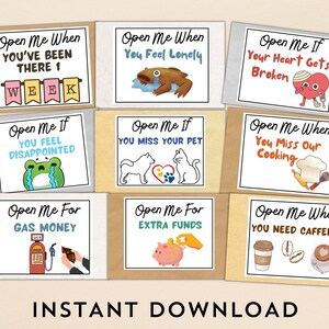 Editable Open When Envelopes for College Students | Long Distance Open ...