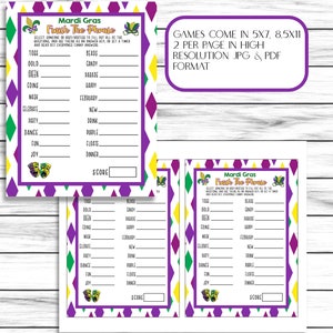 Mardi Gras Party Game, Finish the Phrase, Word Game, Mardi Gras Game ...
