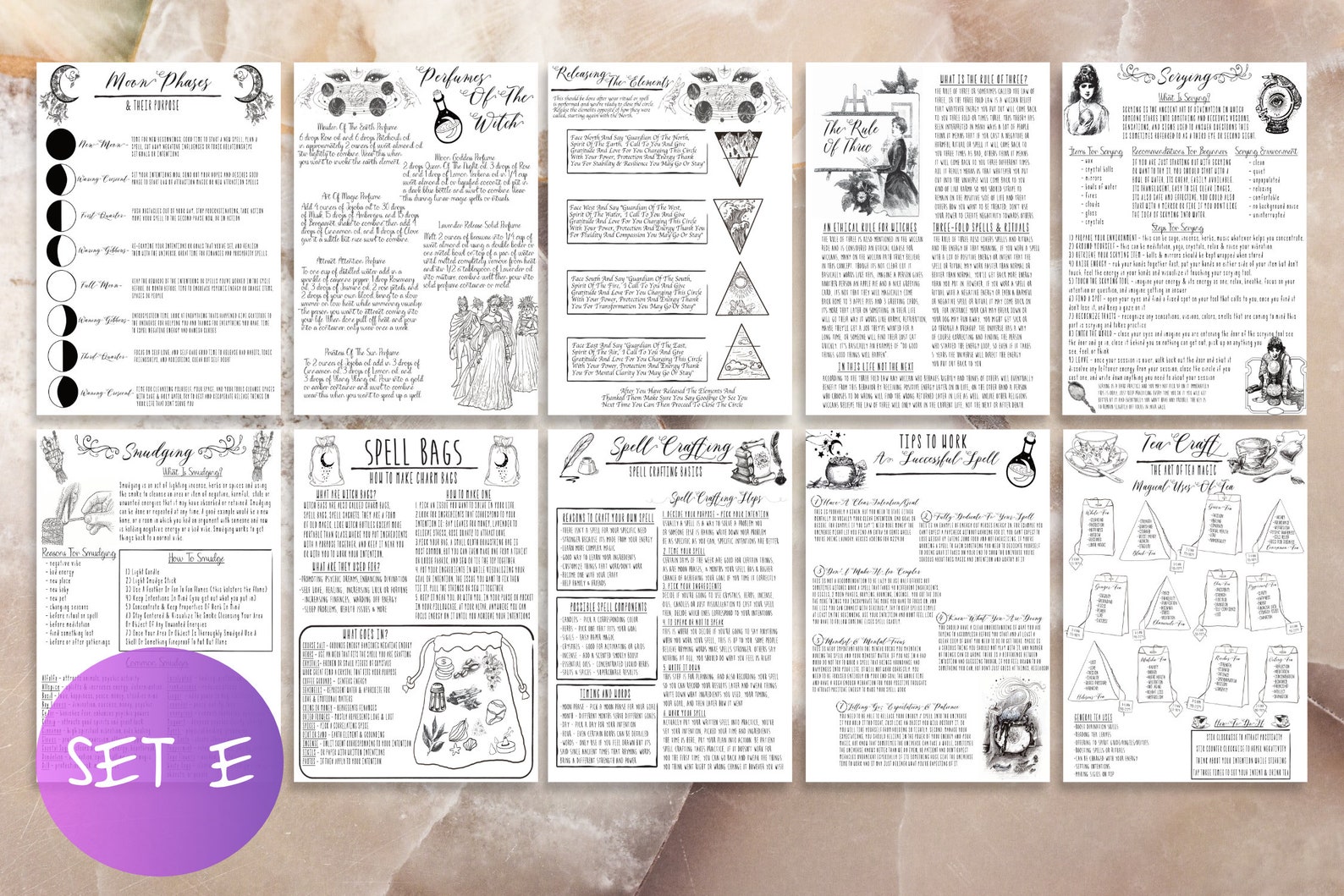 Witchcraft Printable Basic Book of Shadows Pages Grimoire | Etsy