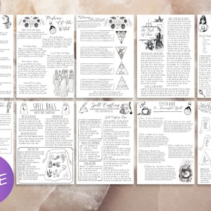 Witchcraft Printable Basic Book of Shadows Pages, Grimoire Pages, Moon Phases, Scrying, Smudging ...