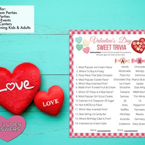 Valentines Day Fun Sweets Trivia Game -classroom Office Party Game for ...
