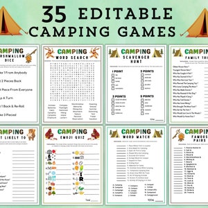 Printable Editable Camping Games Bundle for Kids & Adults | Family ...