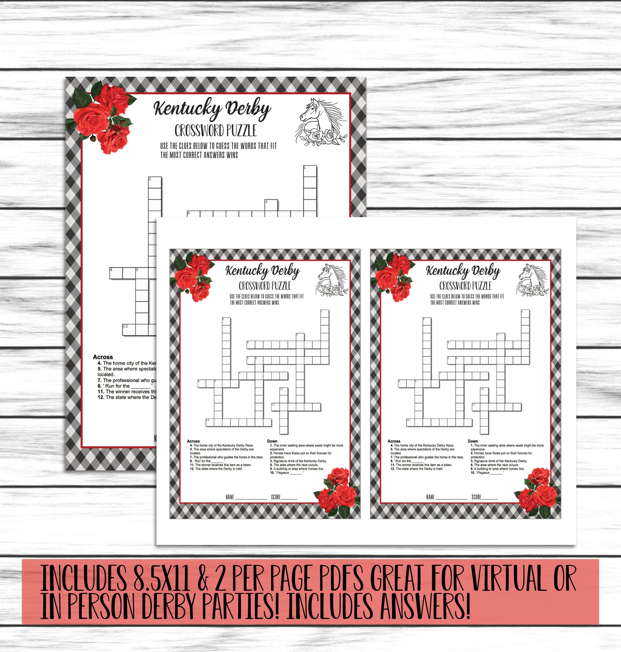 Kentucky Derby Fun Games Derby Party Games Scattergories | Etsy