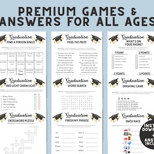 Graduation Party Editable Games Mega Bundle | Printable Adult Kids ...