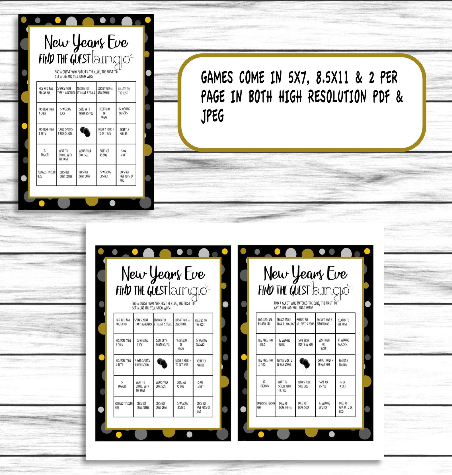 New Years Eve Party Game Bundle New Years Day Game New Years | Etsy