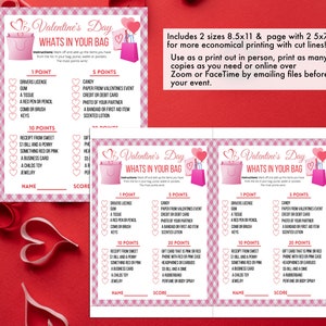 Valentines Whats in Your Purse Bag Game -classroom Office Valentines ...