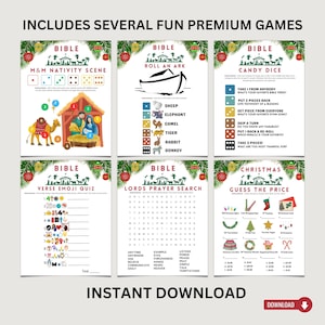 Christmas Bible Games for Church Party | Editable Holiday Nativity ...