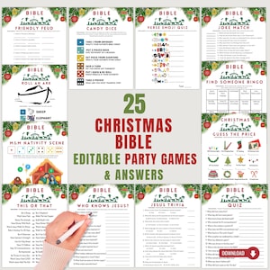 Christmas Bible Games for Church Party | Editable Holiday Nativity ...