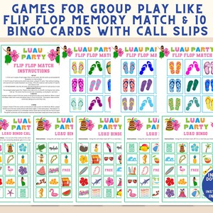 Printable Luau Tiki Party Summer Games | Tropical Aloha Activities ...