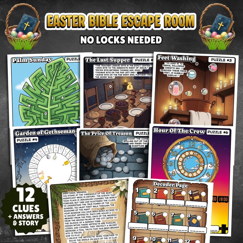 Easter Bible Escape Room Printable | Resurrection Sunday School Game ...