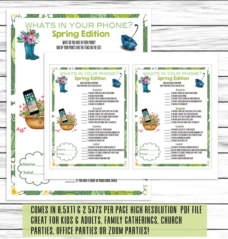 14 Virtual or Printable Spring Party Games Spring Party Games | Etsy